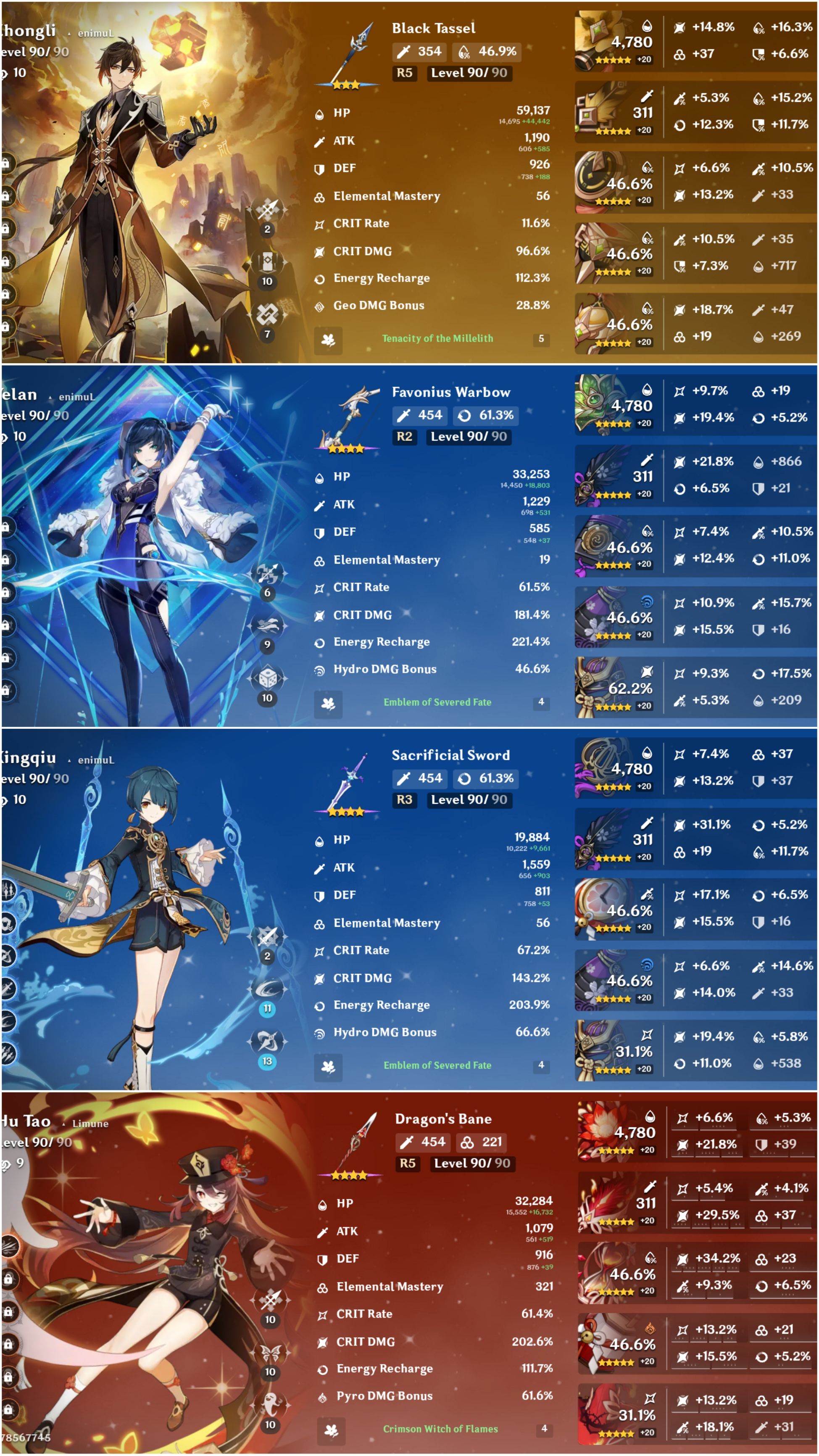 Tim f2p dengan build seadanya, yang penting full star Genshin Impact ...
