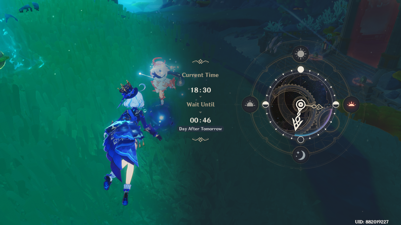 Paimon and Furina talking about cake for 2 days underwater Genshin ...