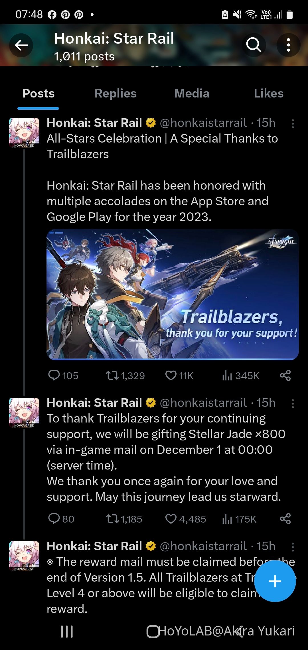 CONGRATS HSR AND THANKS HOYO Honkai: Star Rail | HoYoLAB