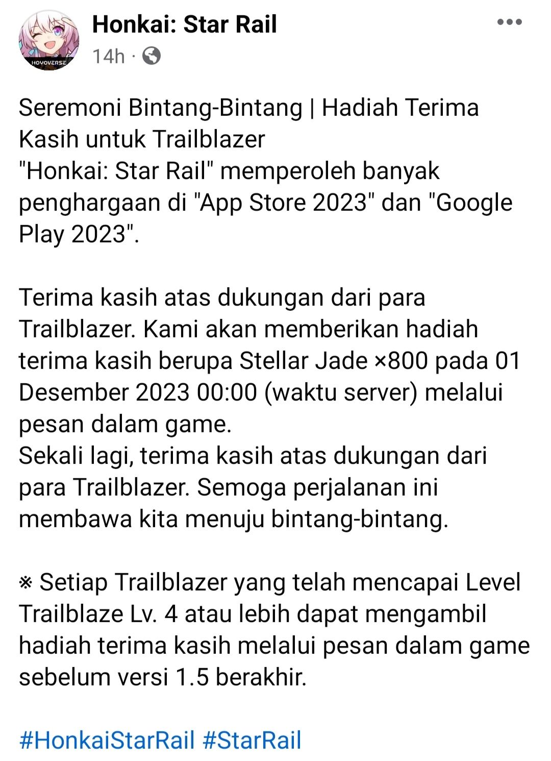 Congrats and thanks to Hoyoverse~ Honkai: Star Rail | HoYoLAB