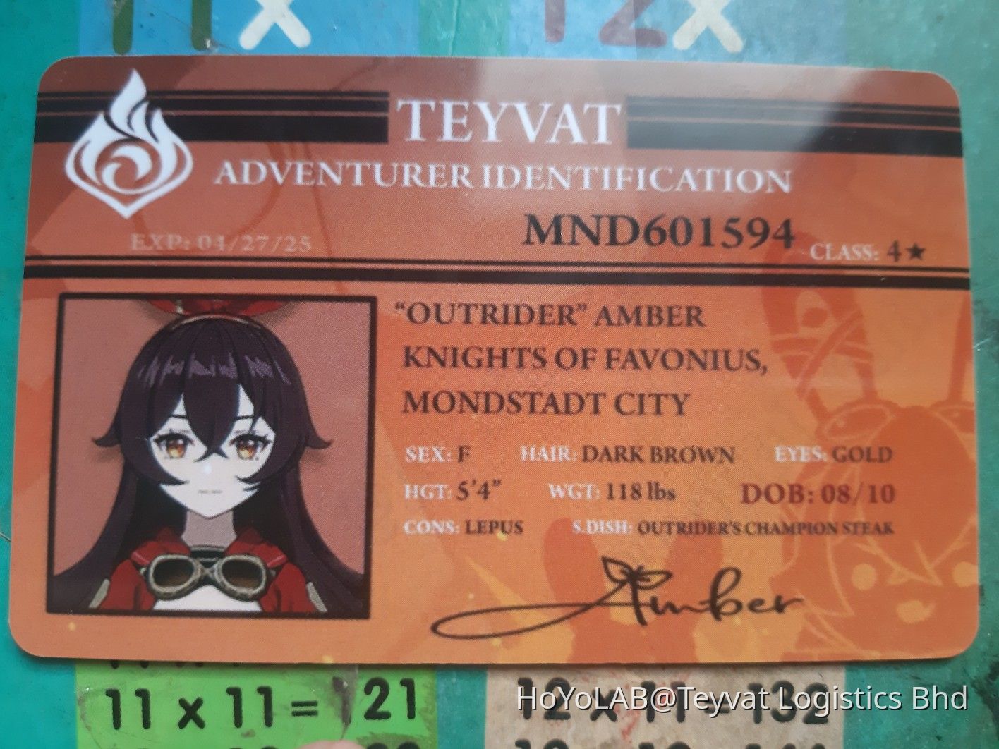 Amber Identification Card Genshin Impact | HoYoLAB