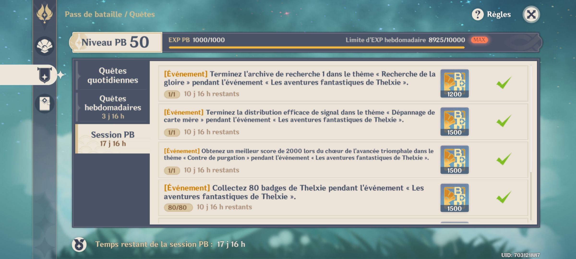 Passe bataille finit trop tôt... Genshin Impact | HoYoLAB