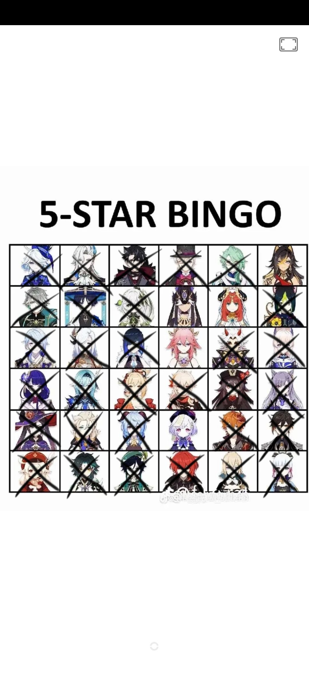 5 Star Bingo Genshin Impact | HoYoLAB