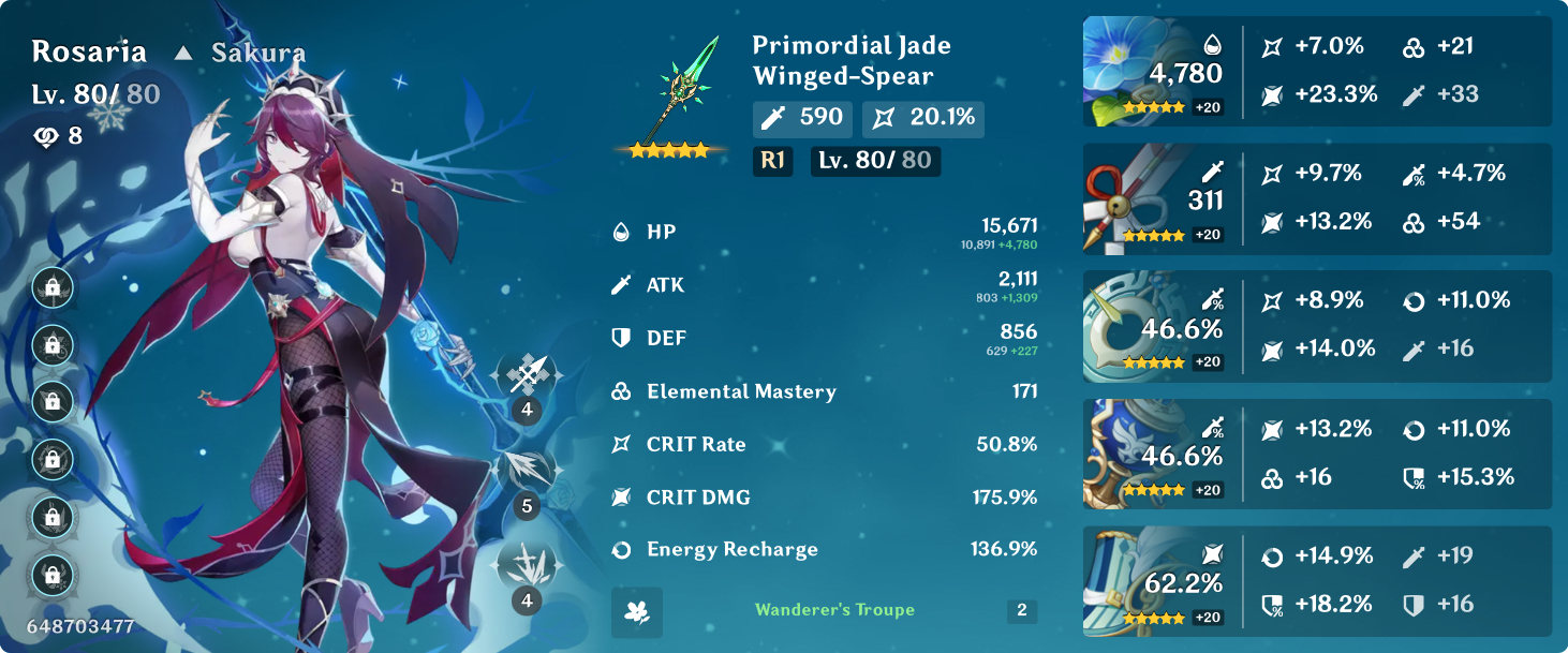 I updated my Rosaria build! Genshin Impact | HoYoLAB