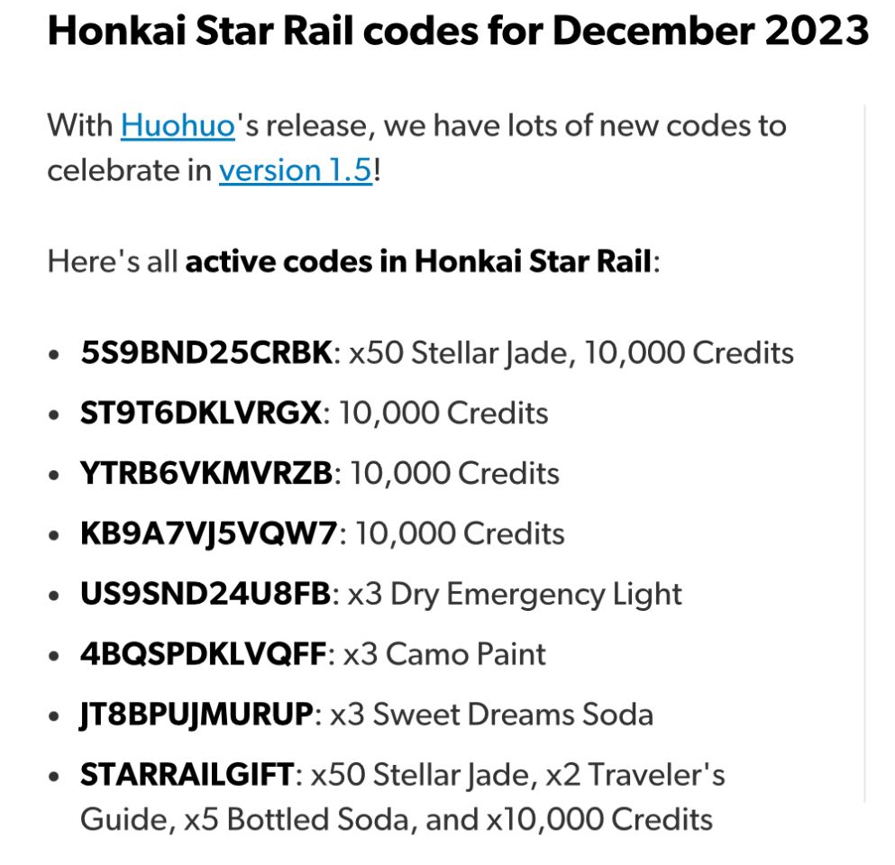 HSR code Honkai: Star Rail | HoYoLAB