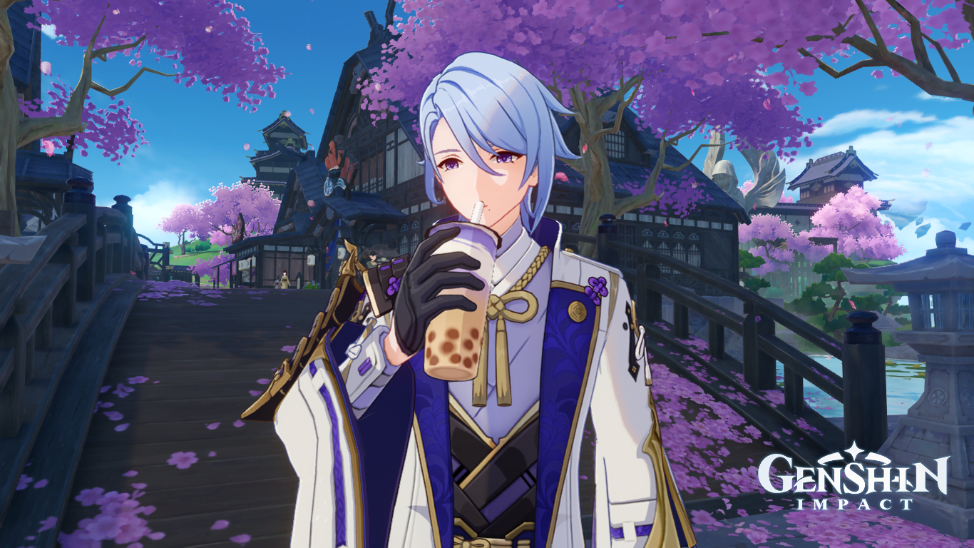 Ayato boba tea time~ Genshin Impact | HoYoLAB