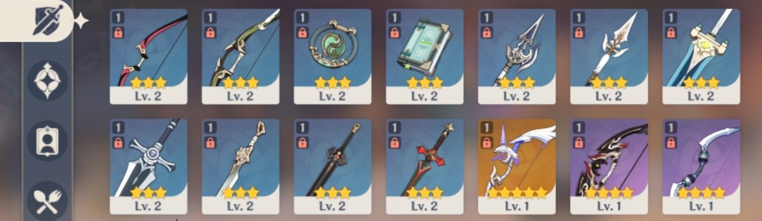 I've just realized that I have all of the 3-star rare weapons now 🐈‍⬛ ...