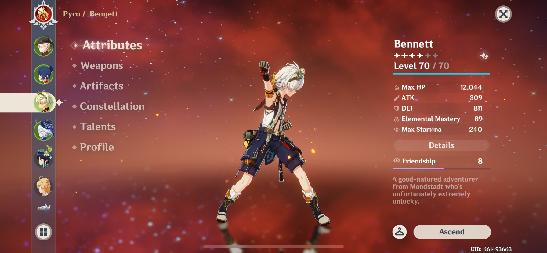 got to lvl bennett so his talent can also lvl and make my other ...