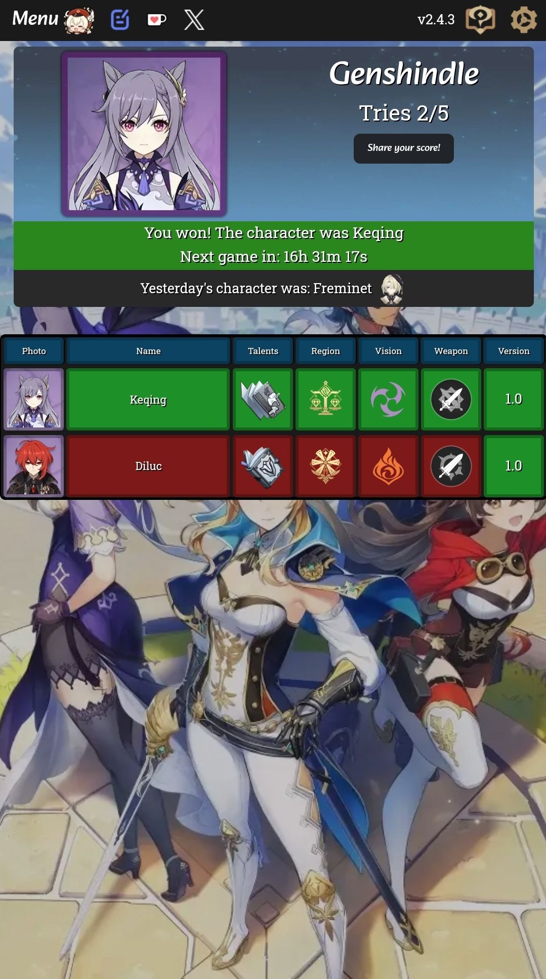 [Genshindle] well, only need 2 run to won Genshin Impact | HoYoLAB