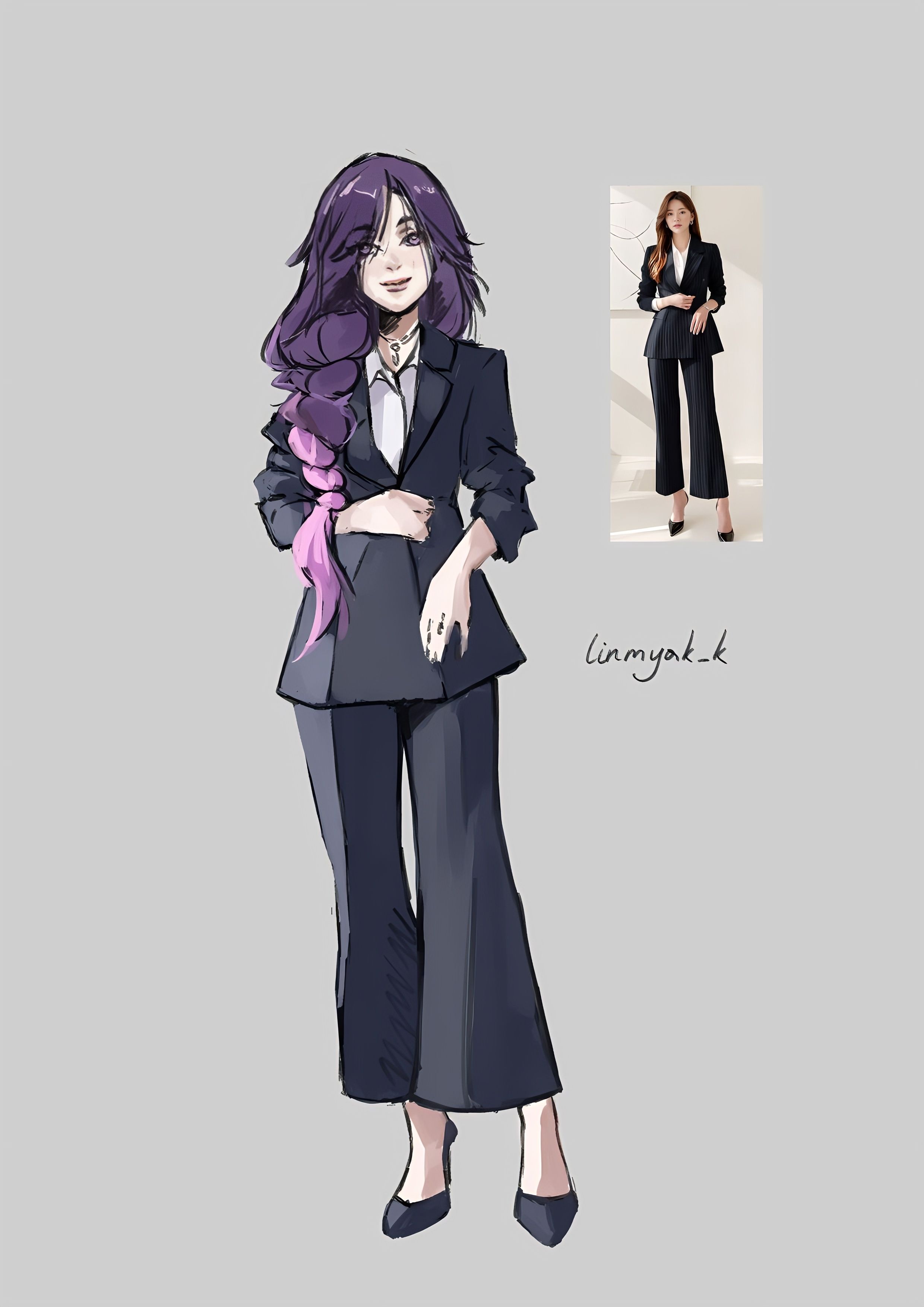 Sketch of Raiden Ei (Modern AU) Genshin Impact | HoYoLAB