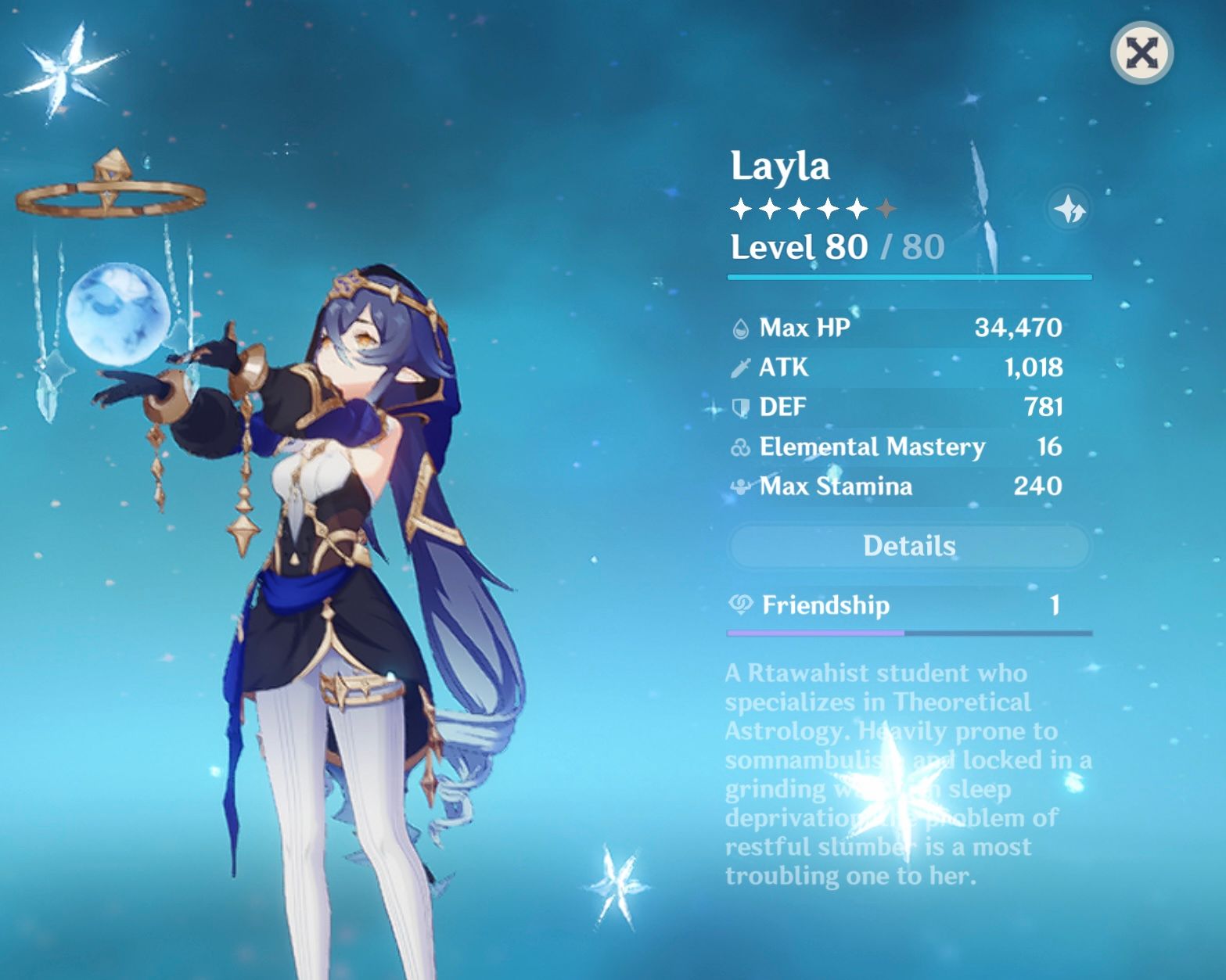 Completed my Layla build ⋆⁺₊ Genshin Impact | HoYoLAB