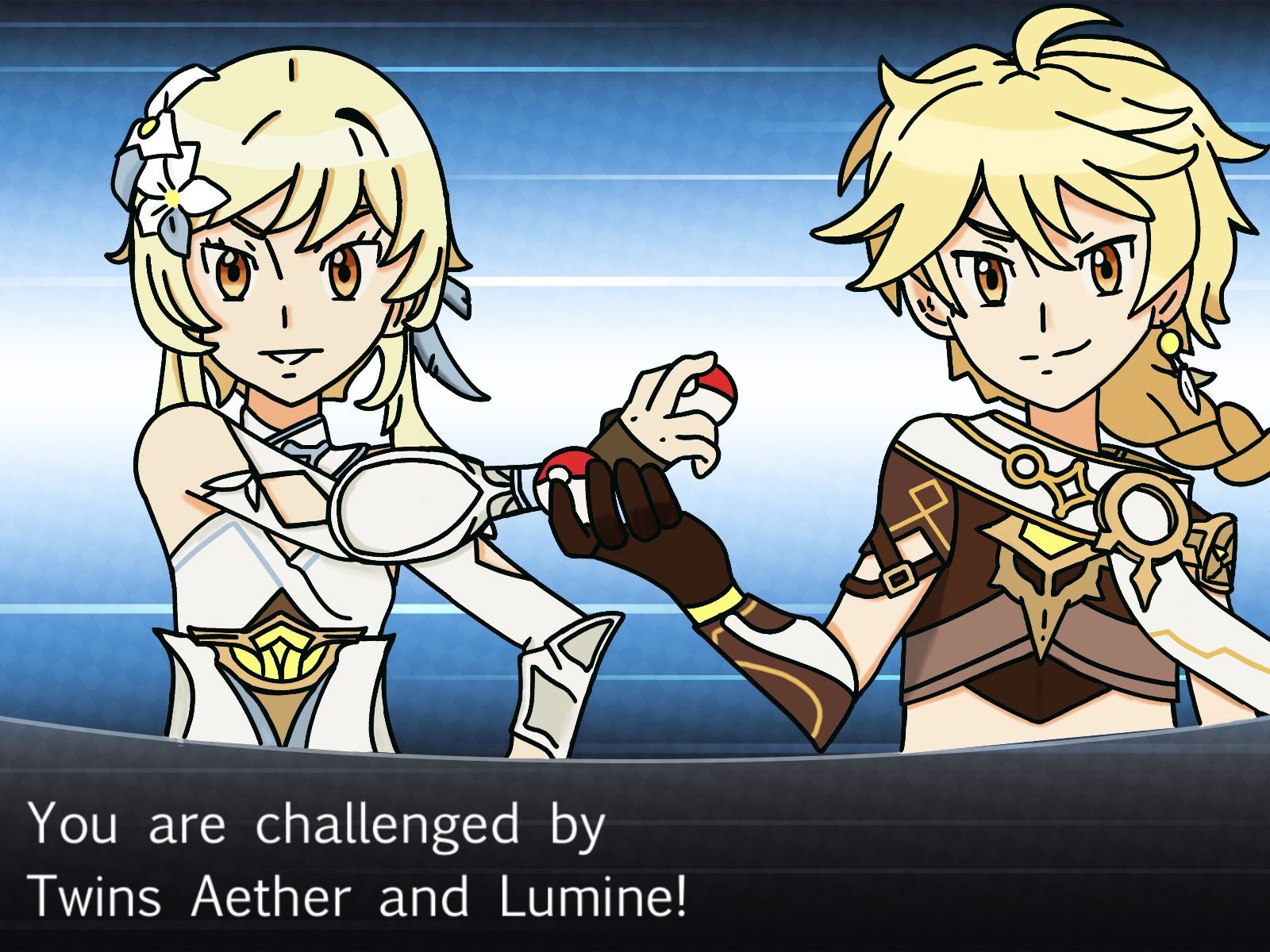 pokémon trainer duo aether and lumine Genshin Impact | HoYoLAB