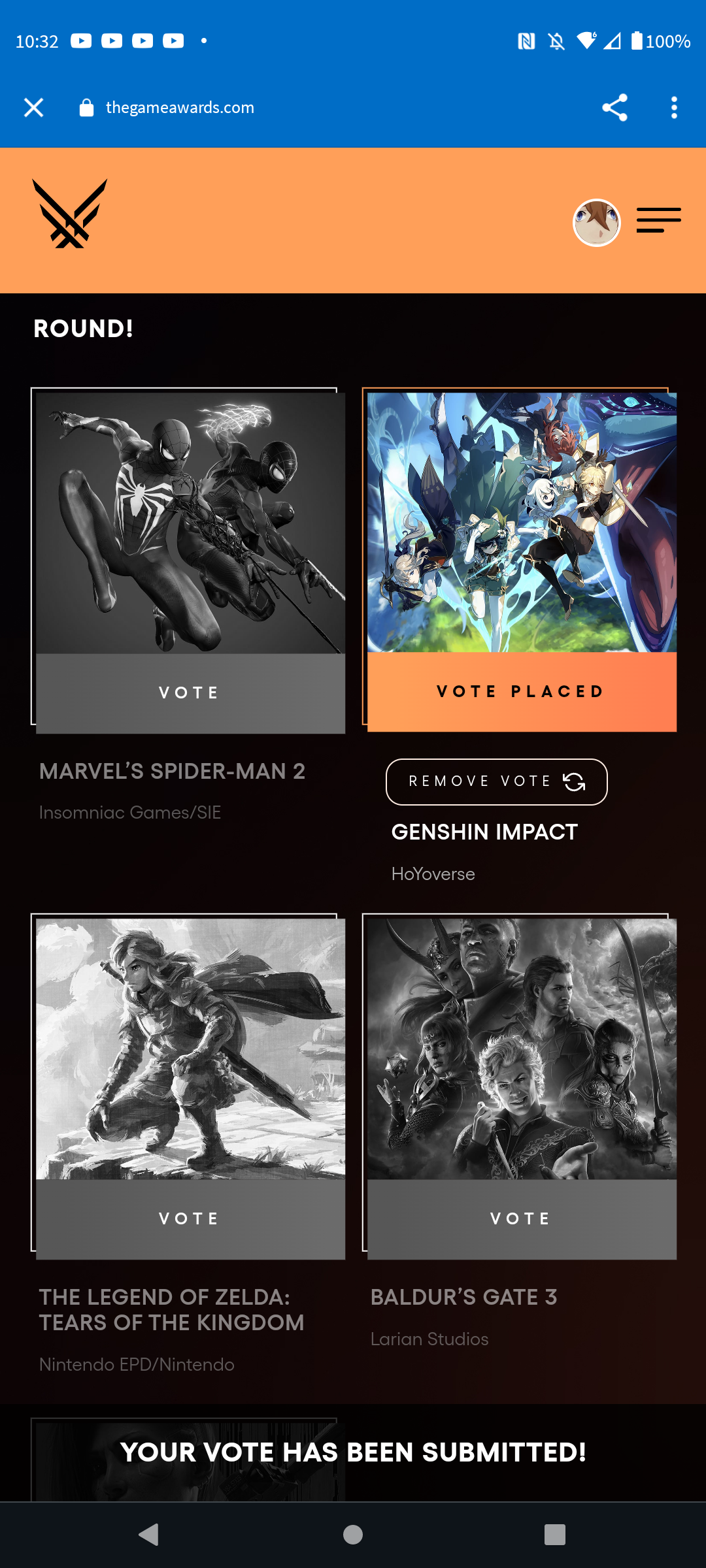 2 MORE DAYS!!!! VOTE FOR GENSHIN IN TGA 2023 Genshin Impact | HoYoLAB