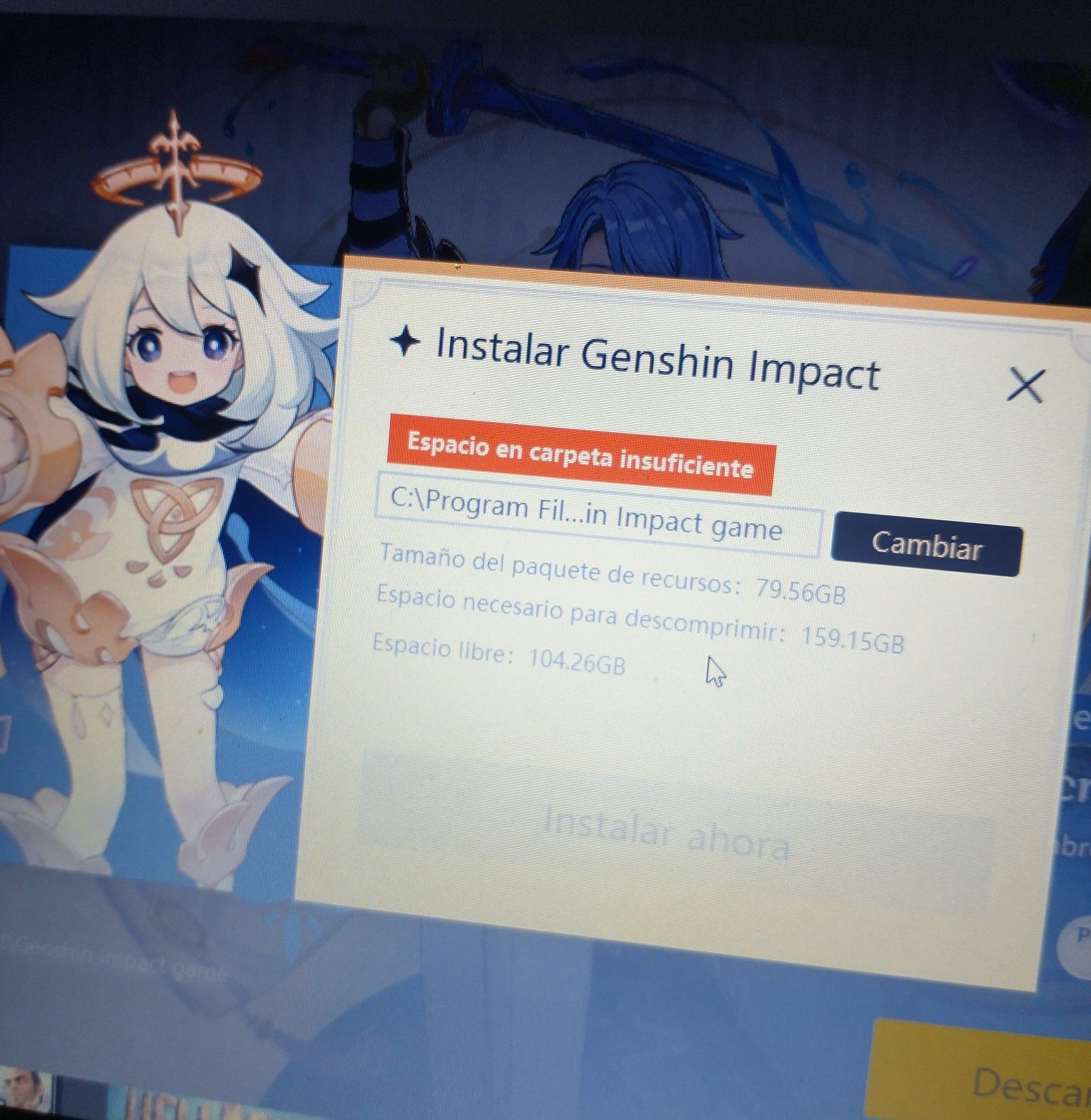Sabia que el Genshin pesaba mas en pc, pero esto es DEMASIADO! 😭😓 ...