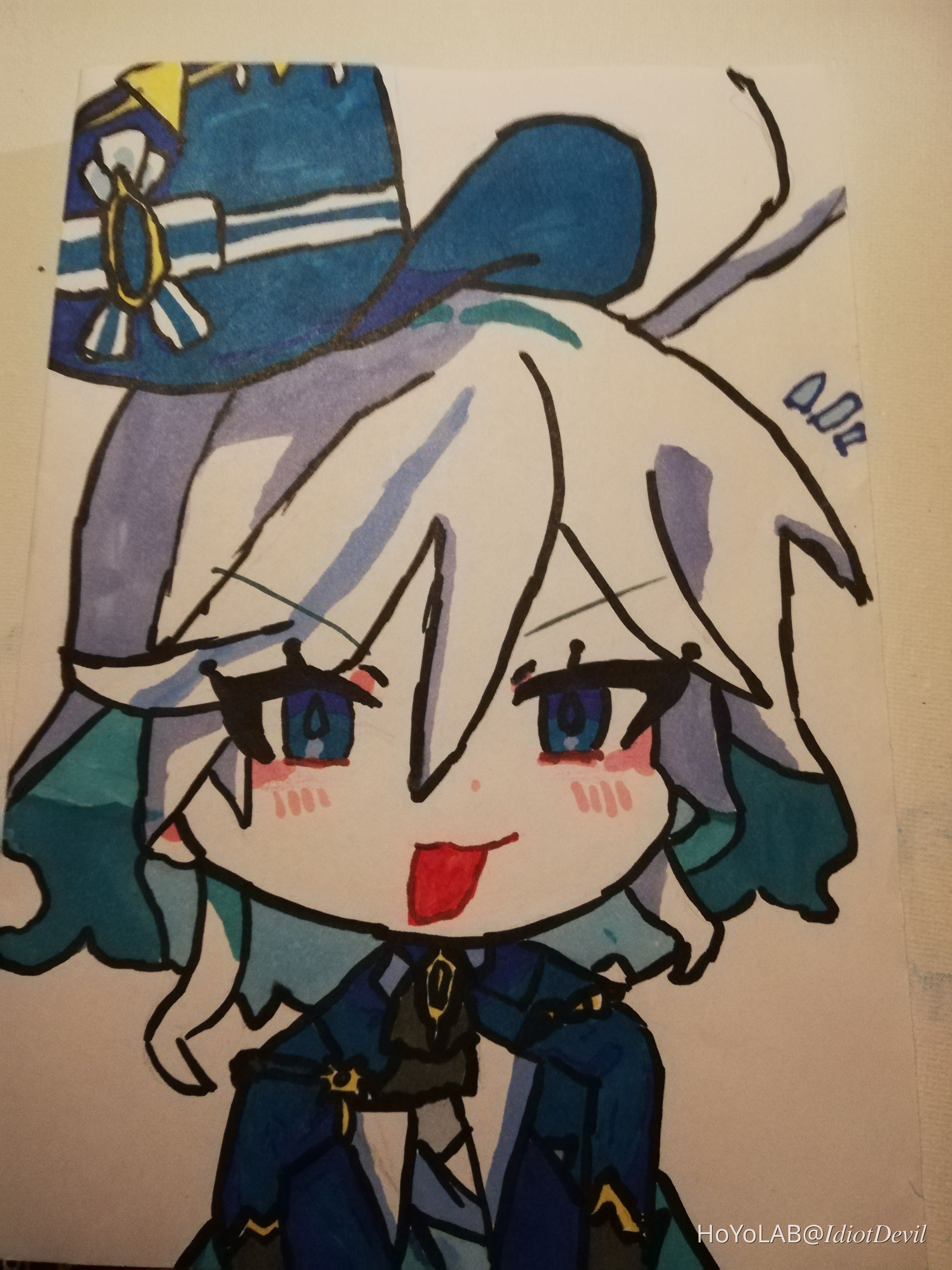 I tried to draw Chibi Furina Genshin Impact | HoYoLAB