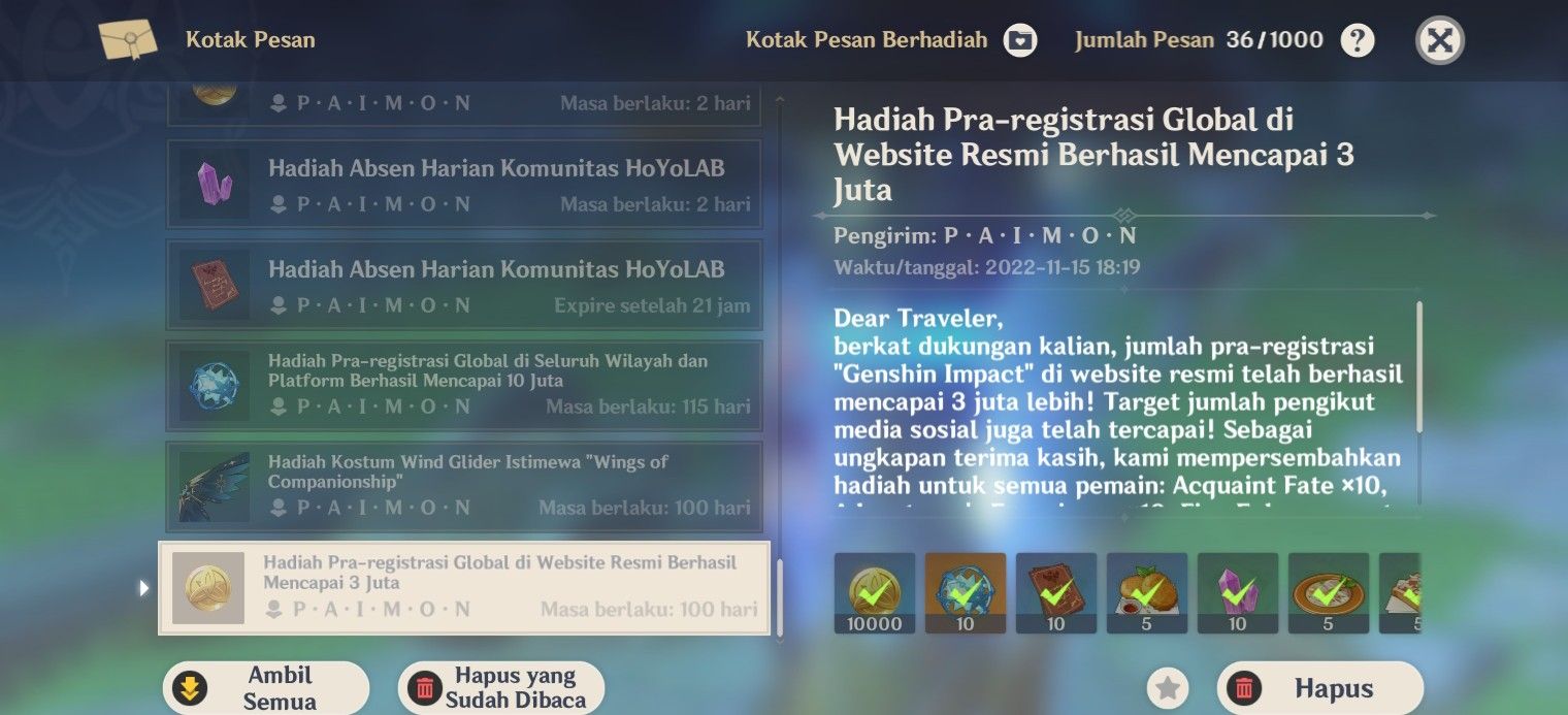 TEPAT 365 HARI/1 TAHUN AKTIF BERMAIN GENSHIN IMPACT [Patch 3.2-4.2/Uid ...