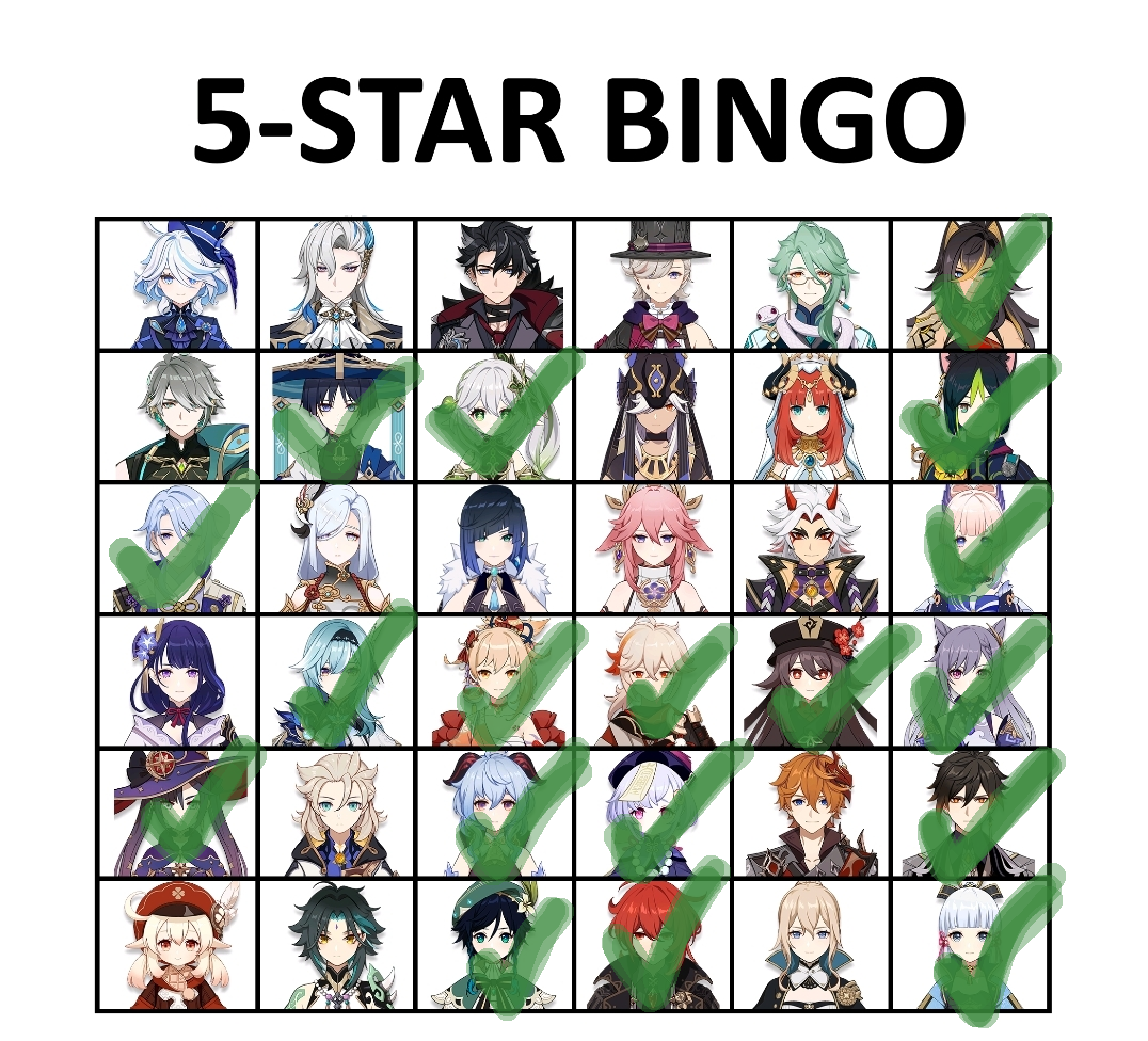 BINGO! How many bingos can you achieve? Genshin Impact | HoYoLAB