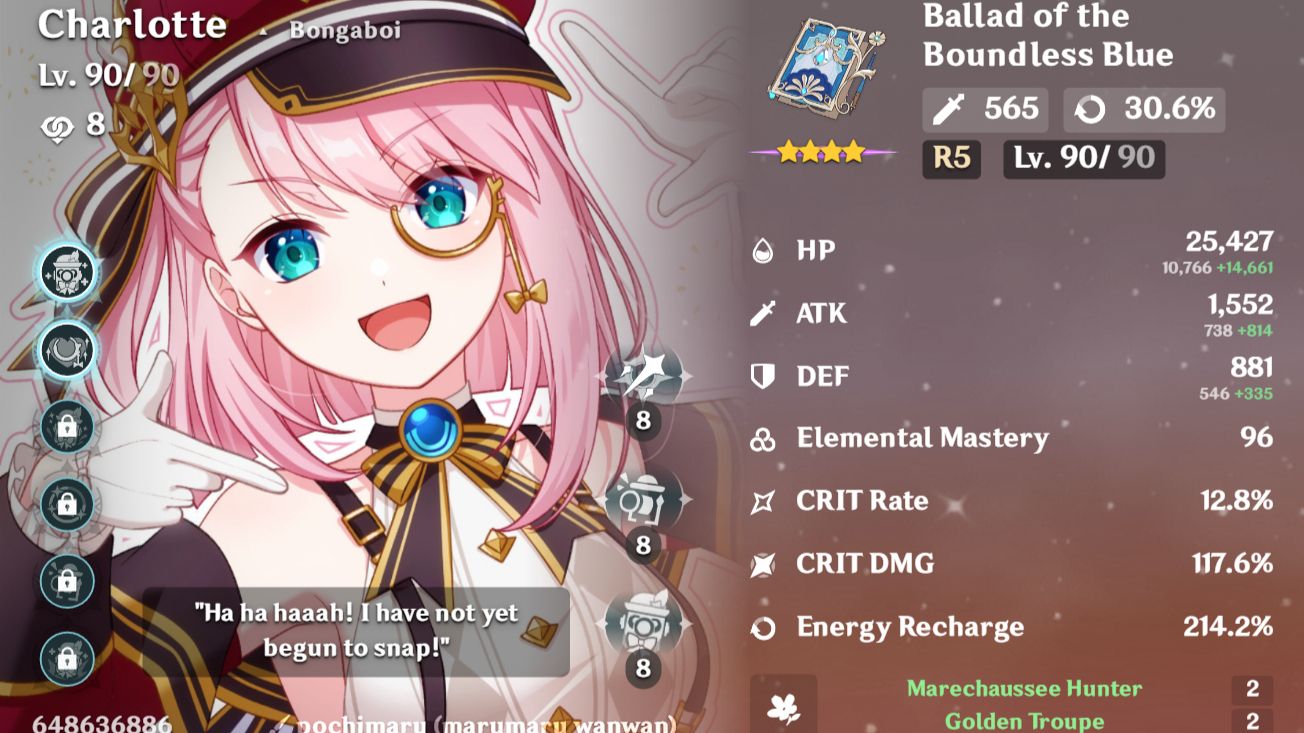 Charlotte. 8-8-8. Genshin Impact | HoYoLAB