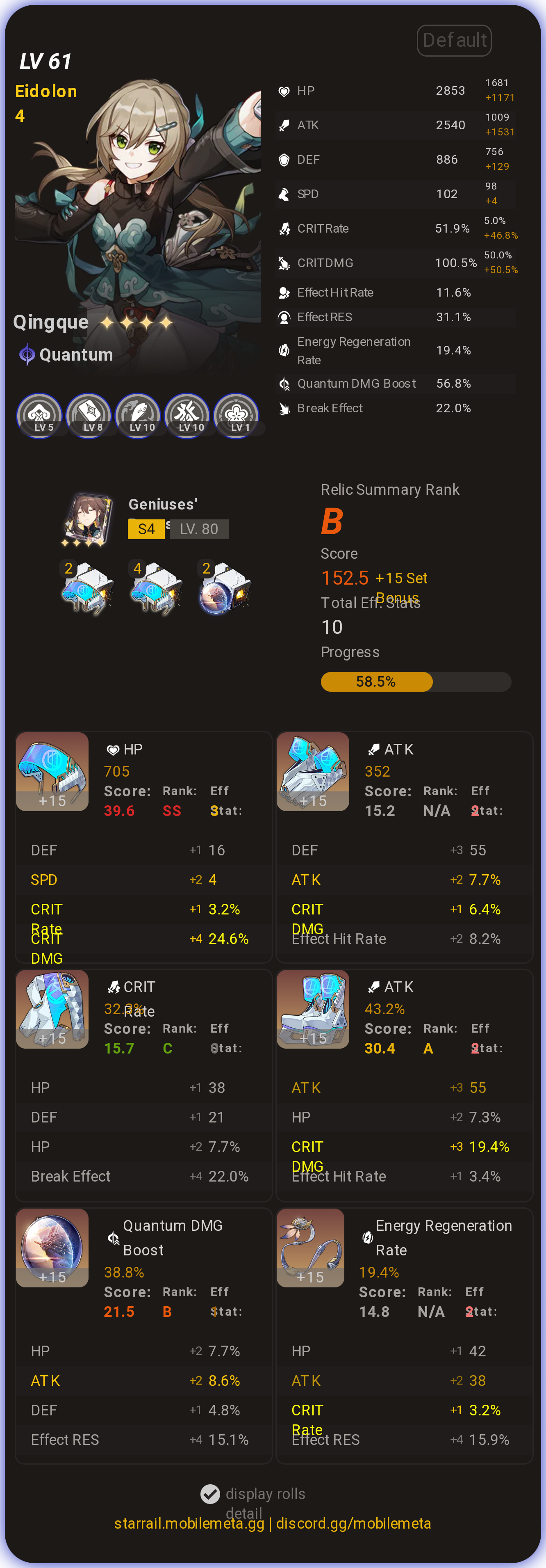 My qingque build before and after Honkai: Star Rail | HoYoLAB