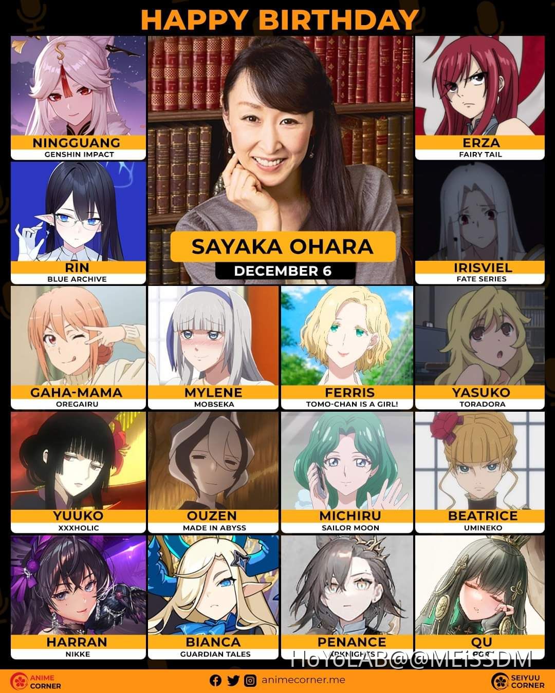 Happy 48th Birthday to the wonderful Sayaka Ohara! Ningguang JP VA. 🥳 🎂 ...