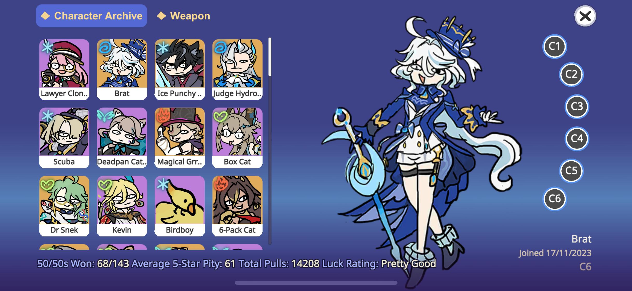 Day 9 and 10 making all characters C6 in Silly Wisher | HoYoLAB