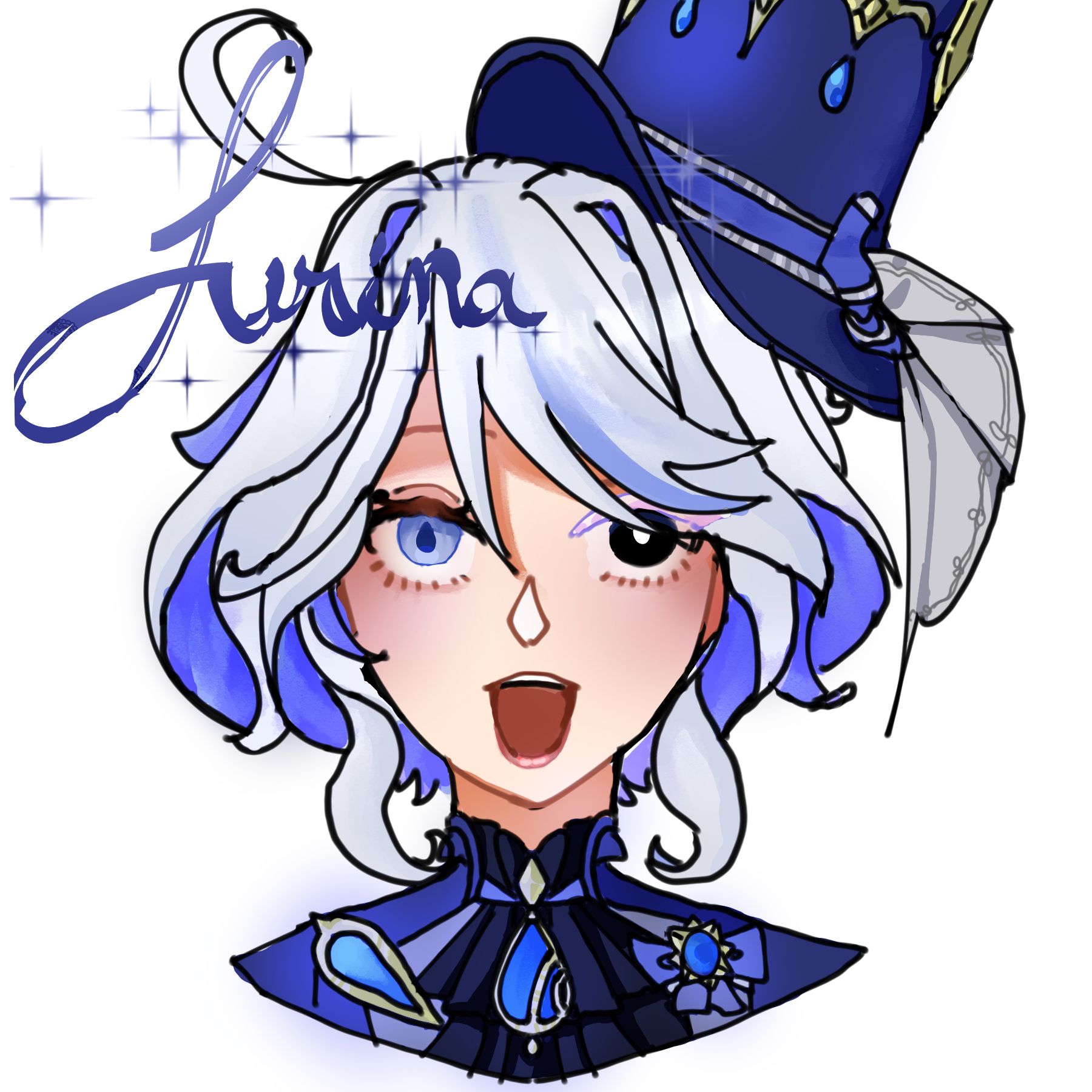 drawing an archon everyday (late day 5: furina: hydro archon Genshin ...