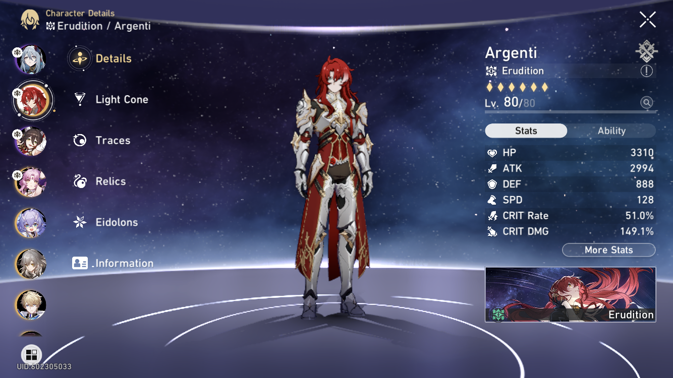 Argenti build. Is this good Honkai: Star Rail | HoYoLAB