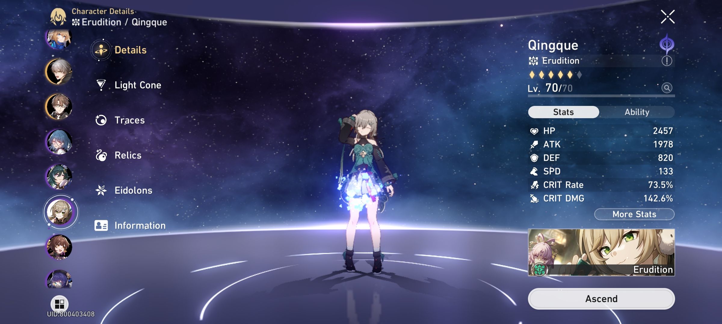 update qingue build just need an upgrade for the body piece Honkai ...