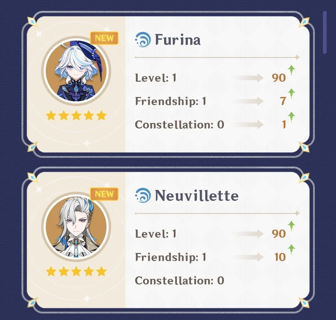 neuvilete friendship 10 done Genshin Impact | HoYoLAB