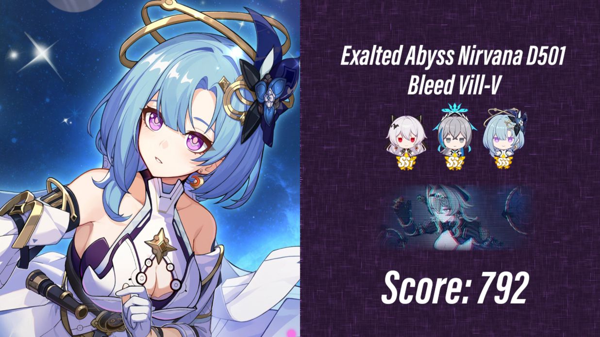 EX Abyss Nirvana - Bleed Vill-V D501 (792 Pts) LV (SS1)/HoTr (SS2)/CE (SSS) Honkai Impact 3rd ...