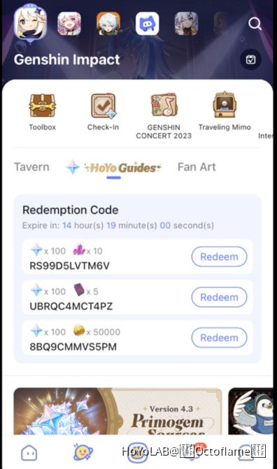 [4.3v] Primogem Codes on Livestream🤩🤩 Genshin Impact | HoYoLAB