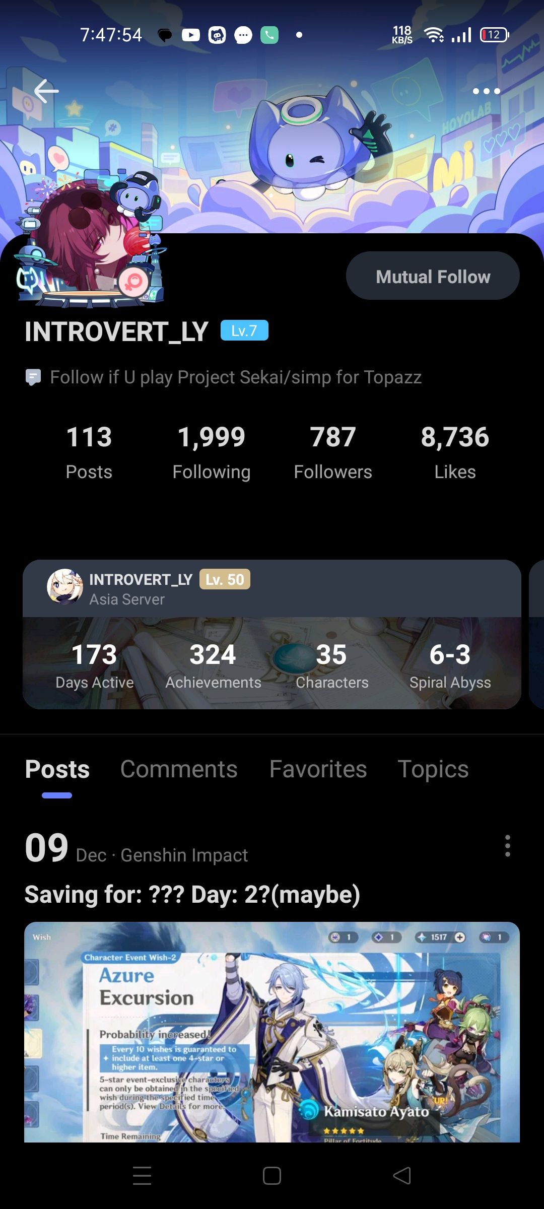 Hello everyone! please follow my main acc. | HoYoLAB