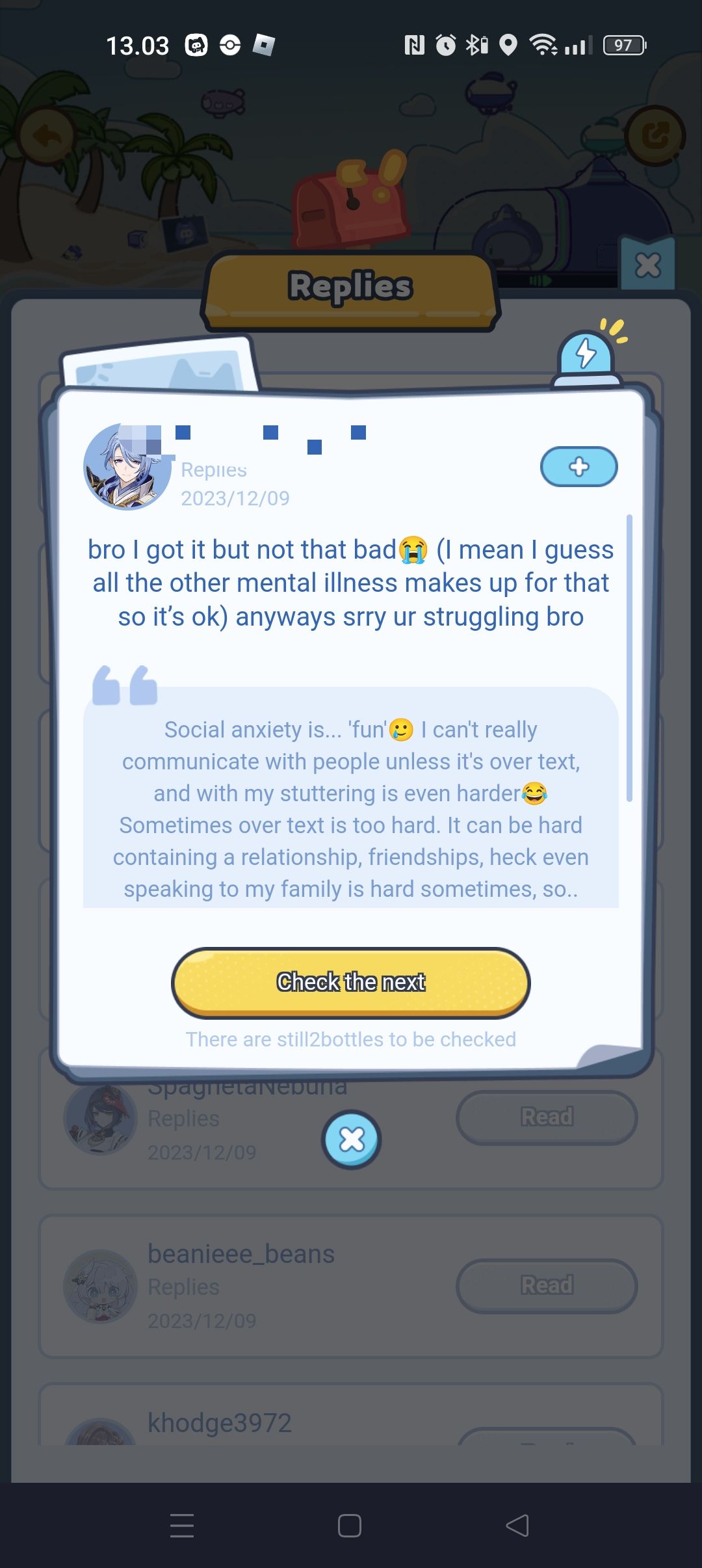 Haha, yeah I can confirm having more mental illnesses won't help you🥲 ...