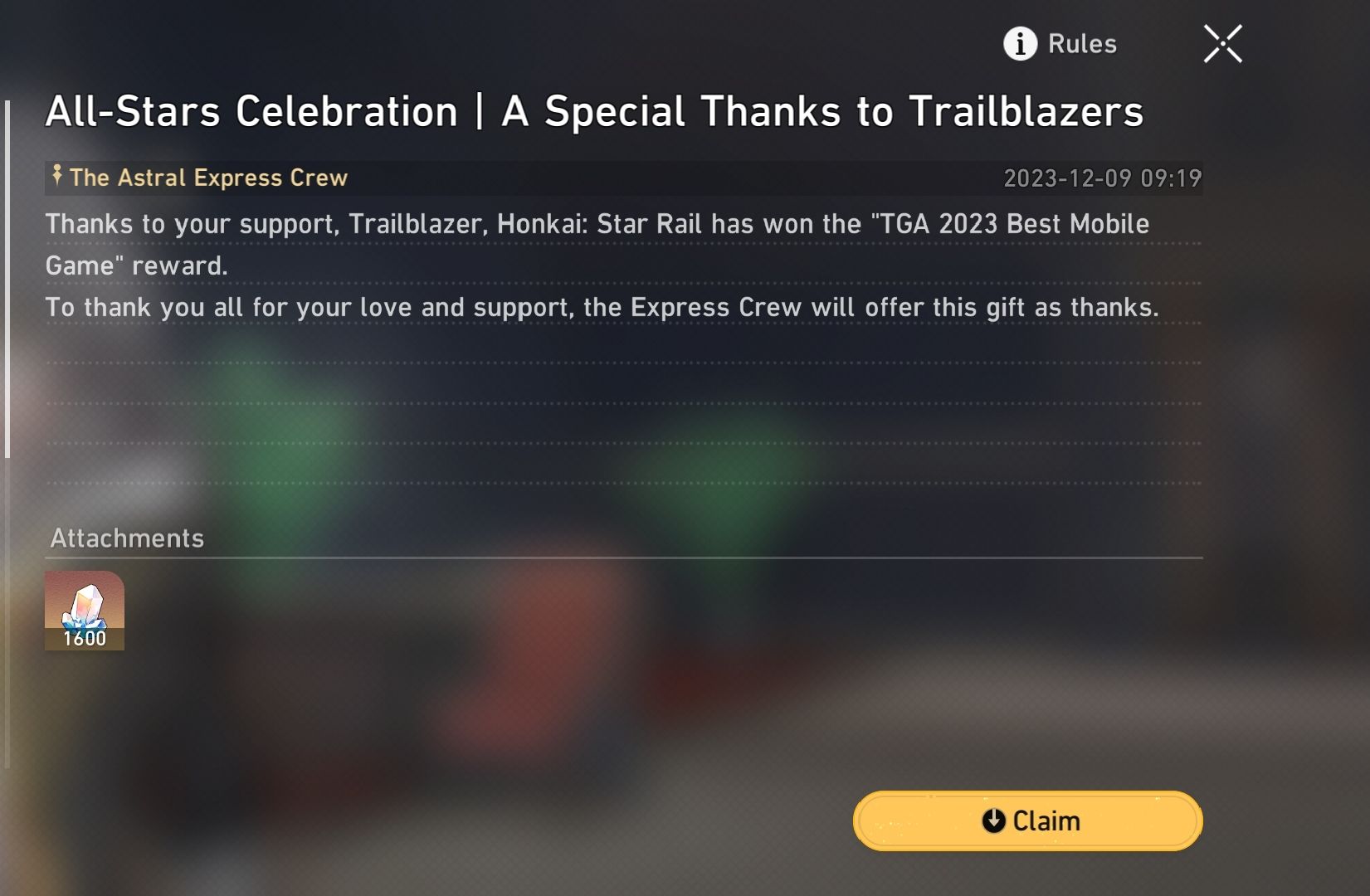 Congrats HSR and Thank you for the gifts Honkai: Star Rail | HoYoLAB