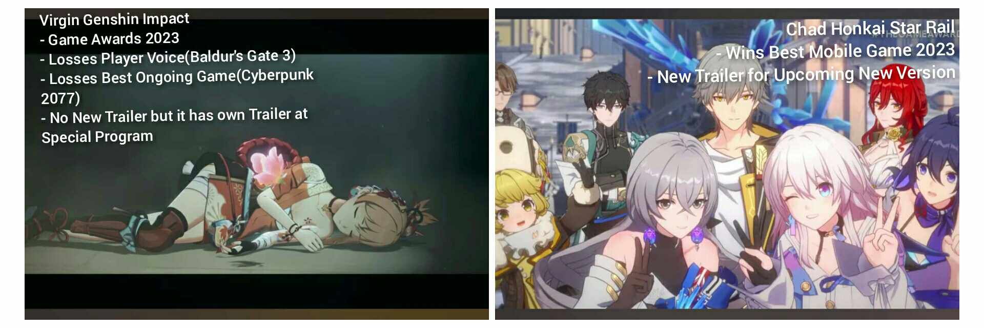 Virgin L Genshin vs Chad W Honkai Star Rail | HoYoLAB