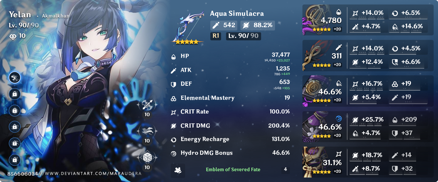 My yelan build Genshin Impact | HoYoLAB