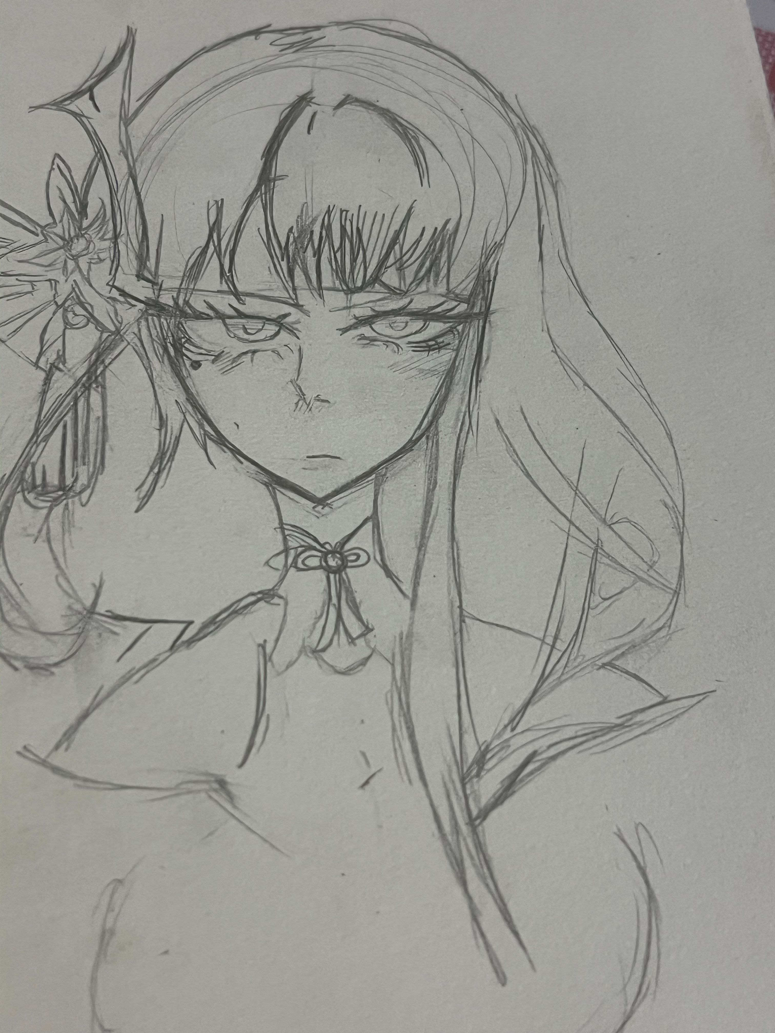 I was bored so I drew raiden but I didn’t finish it Genshin Impact ...