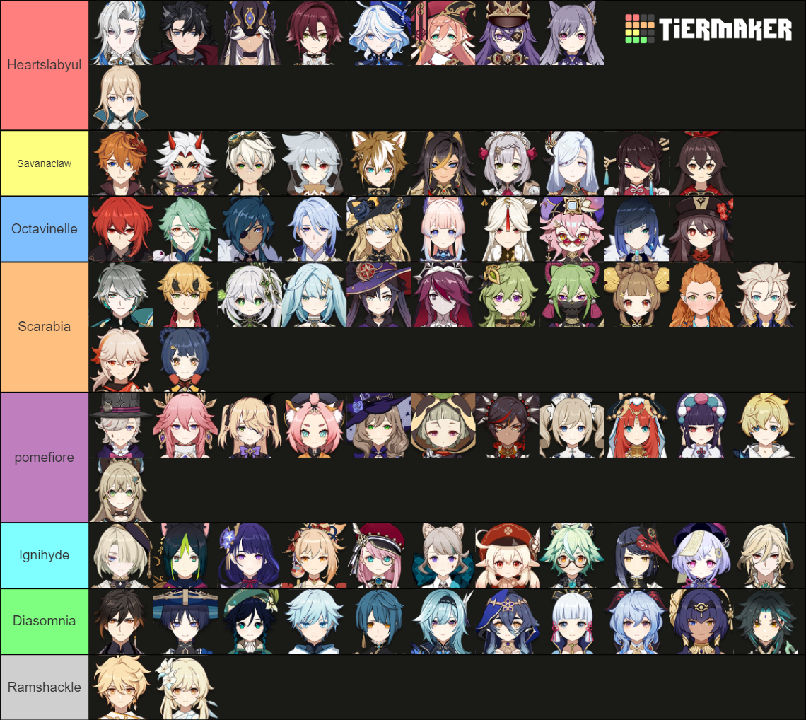 Genshin Characters TWST Dorms 🌹🦁🐙🐍👑💀🧵 Genshin Impact | HoYoLAB