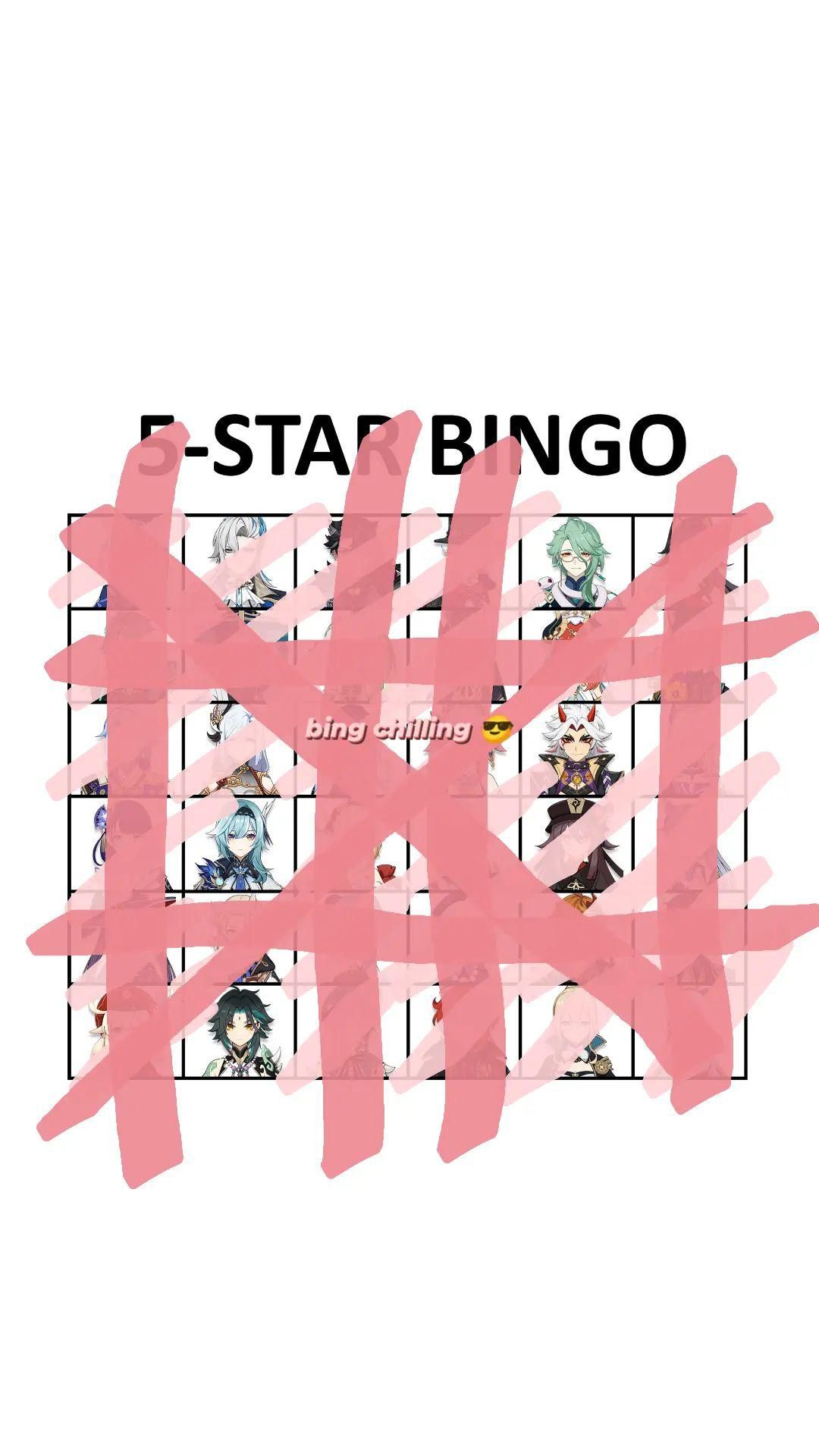 My 5 star bingo 🤭 Genshin Impact | HoYoLAB