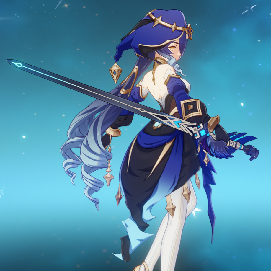 I think this sword somewhat looks good on her Genshin Impact | HoYoLAB