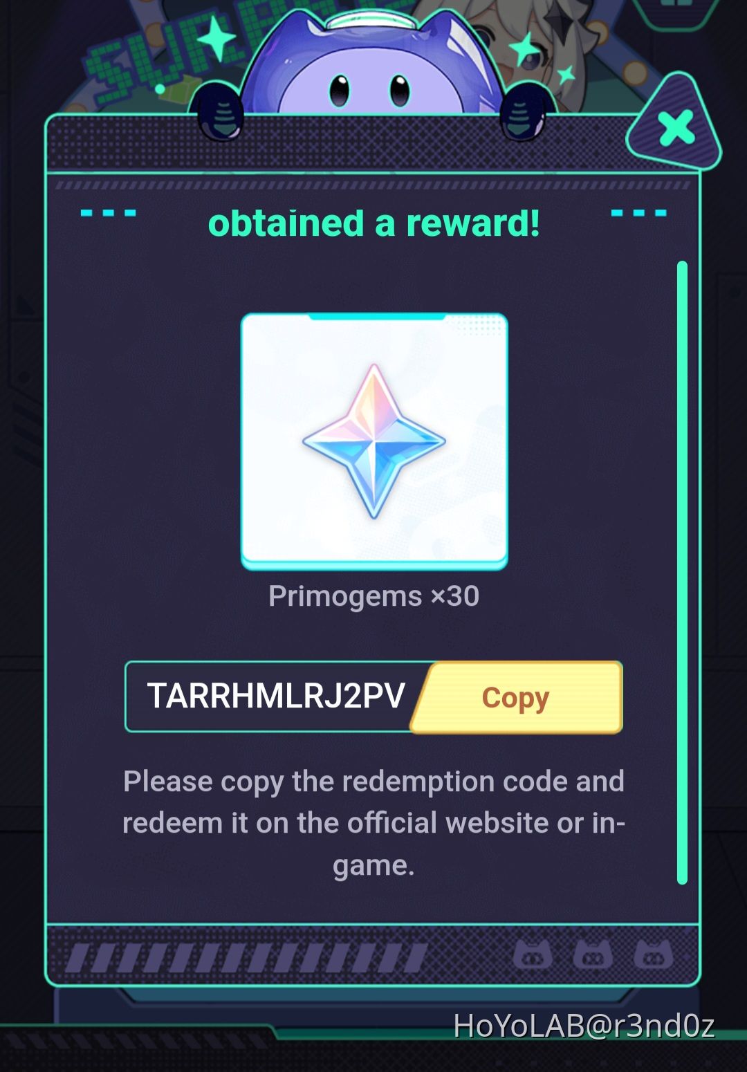 primo code (1 person use) Genshin Impact | HoYoLAB