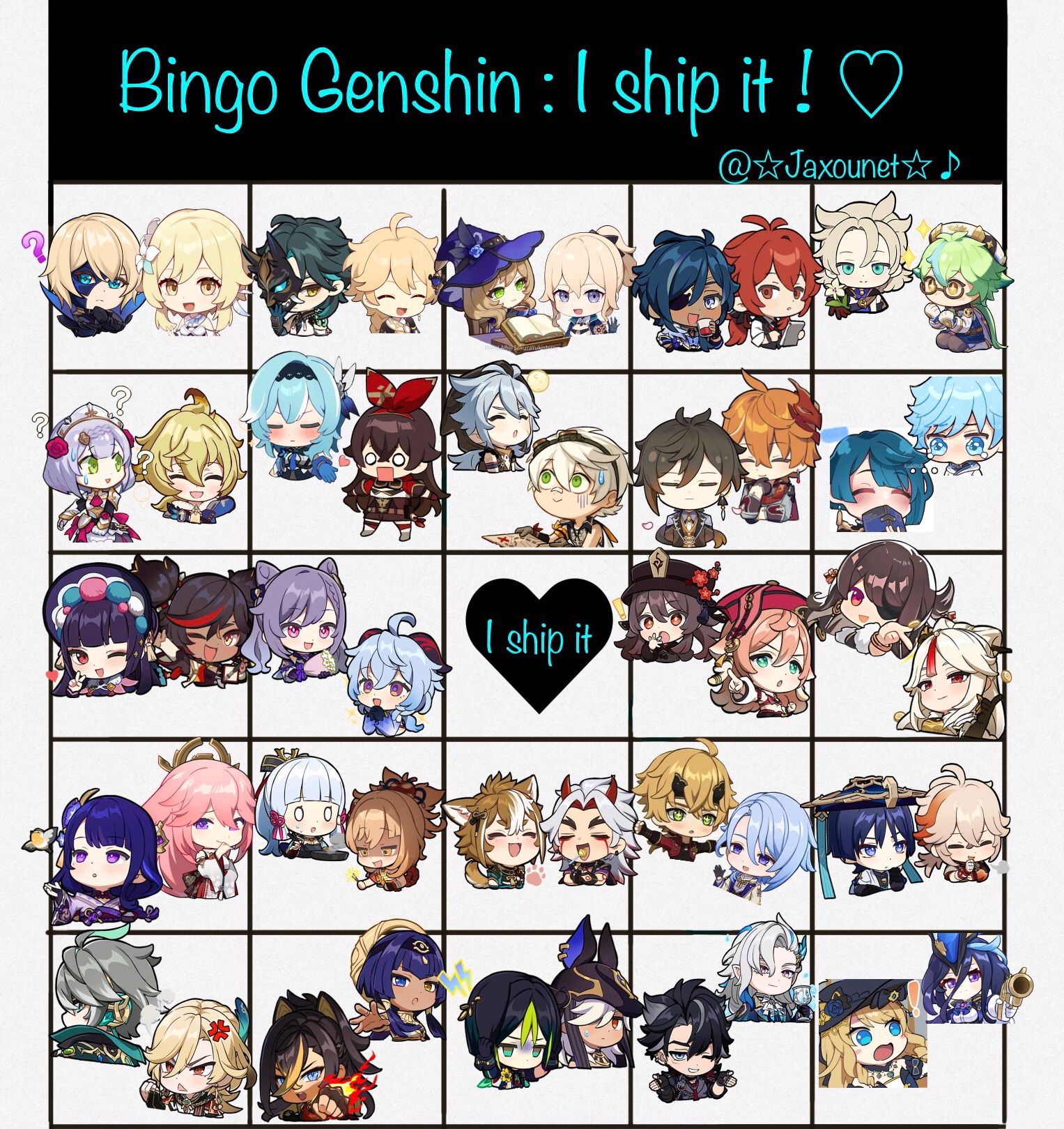 Bingo : mes ship Genshin ☆ Genshin Impact | HoYoLAB