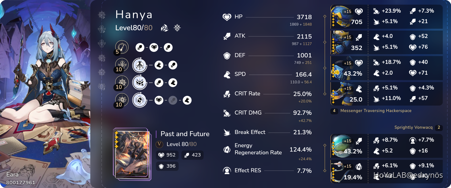 Sharing my Hanya Build Honkai: Star Rail | HoYoLAB