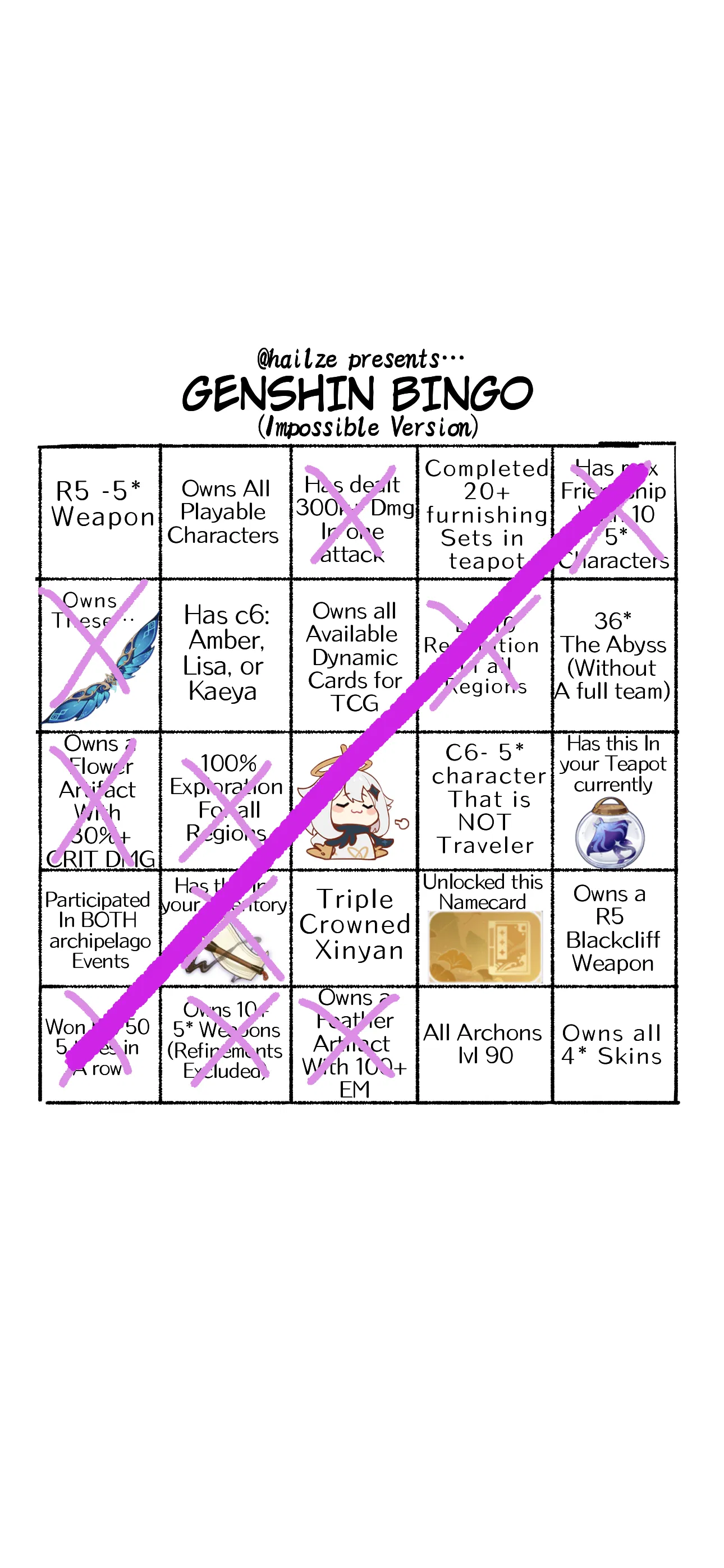 Genshin Bingo!! IMPOSSIBLE Edition! Genshin Impact | HoYoLAB