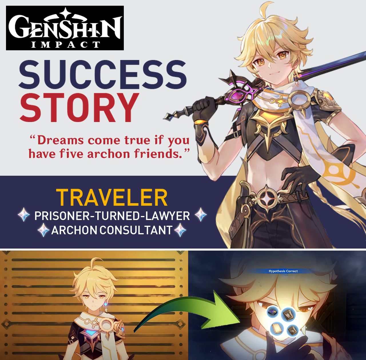 Aether makes a career poster: Genshin Impact | HoYoLAB