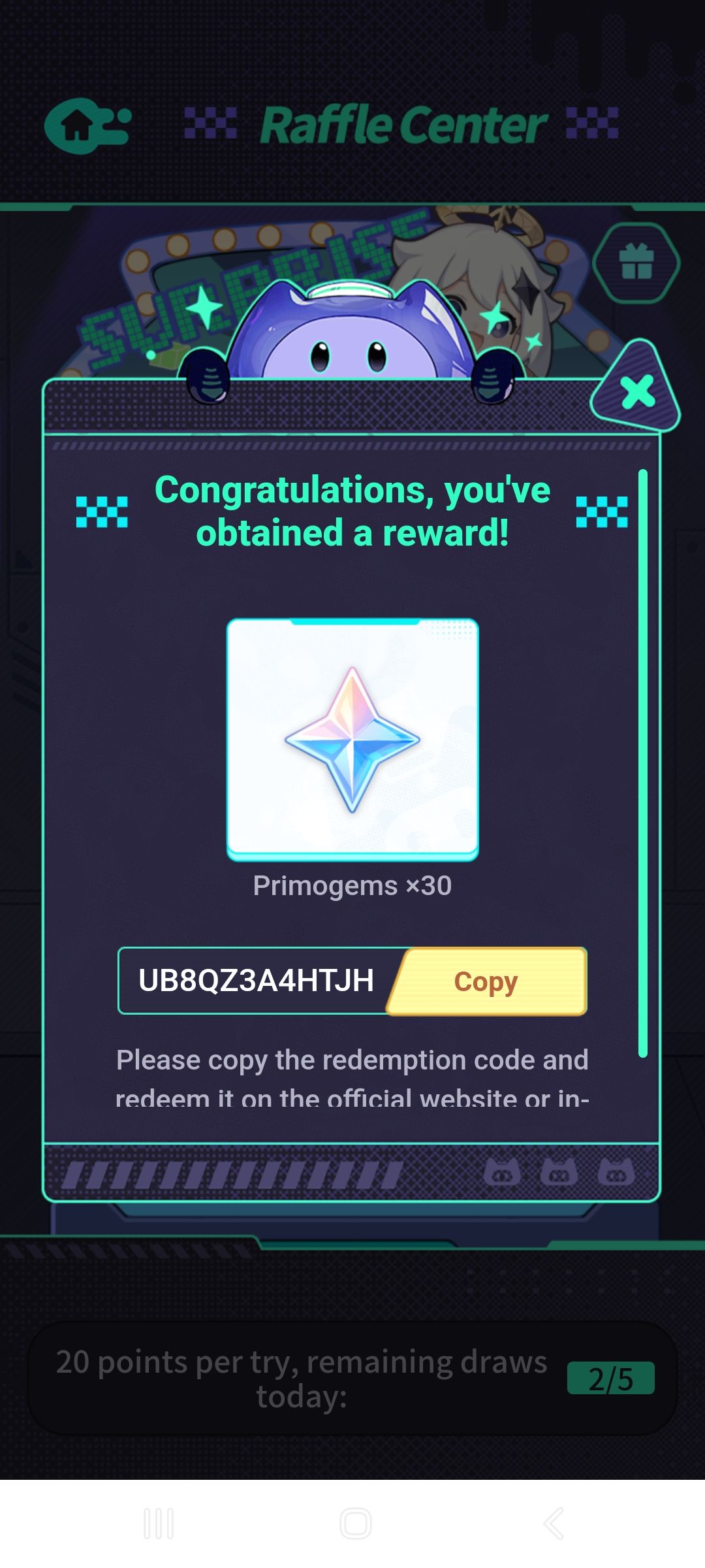 Raffle Luck.. 3rd and 4th pulls, got rewards.. Genshin Impact | HoYoLAB