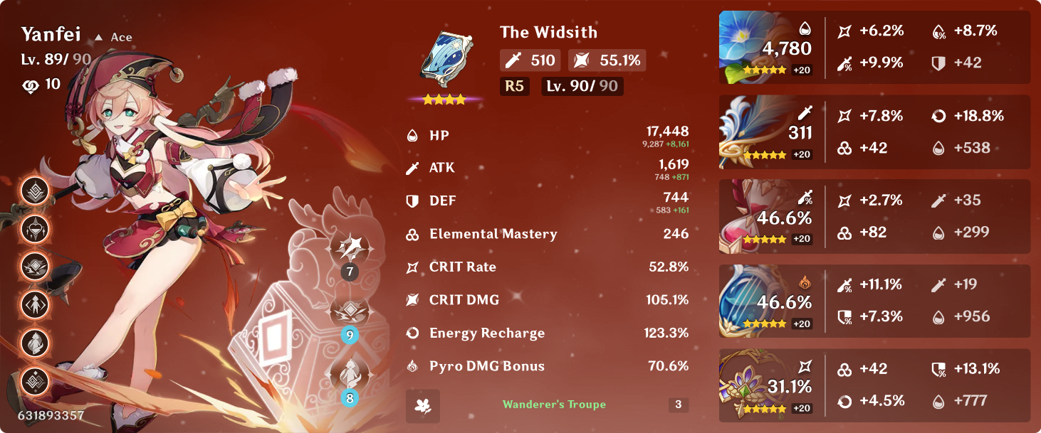 my yanfei build- feedback would be great :) Genshin Impact | HoYoLAB