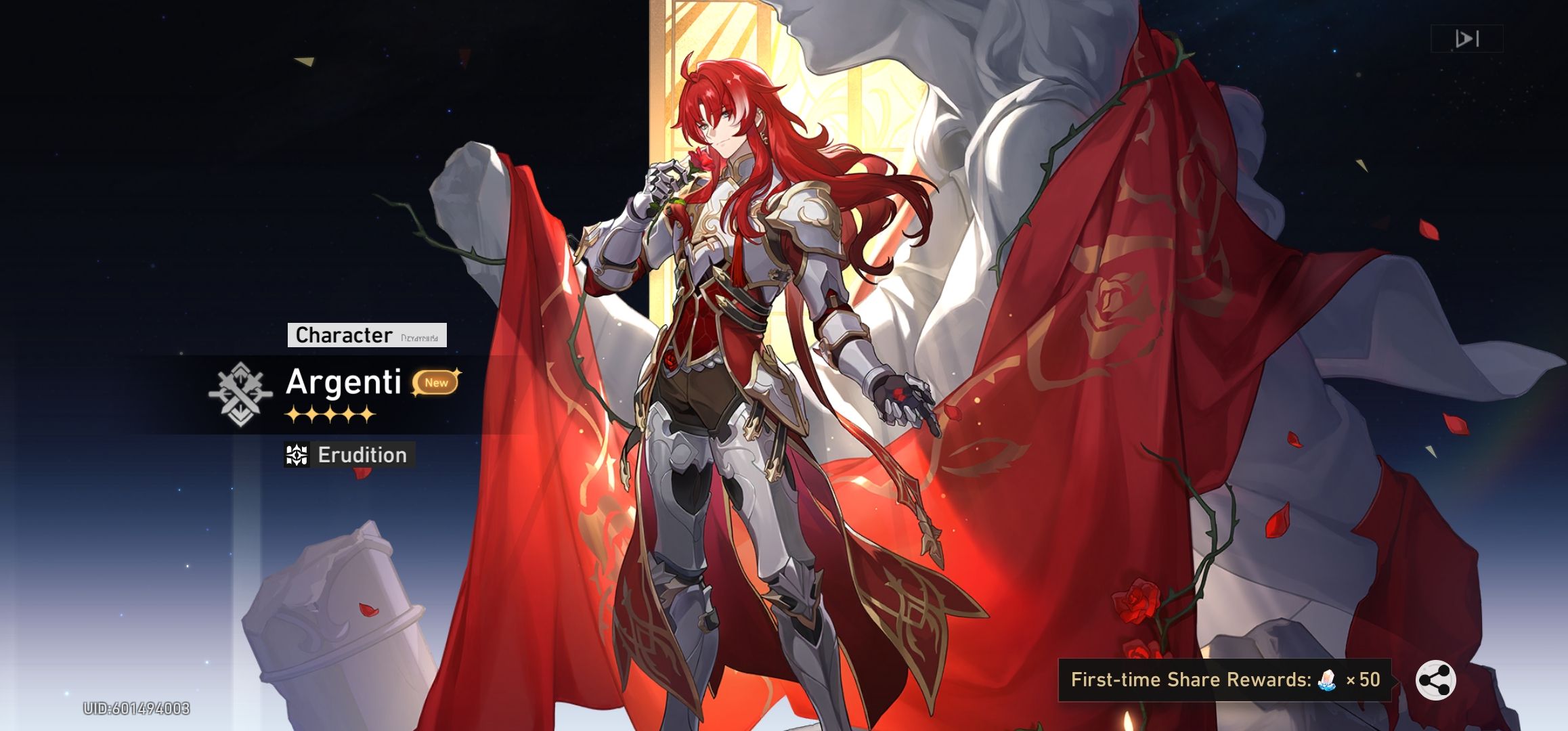 the red-headed knight in shining armor has joined my team!! 🥰🌹🌹 Honkai ...