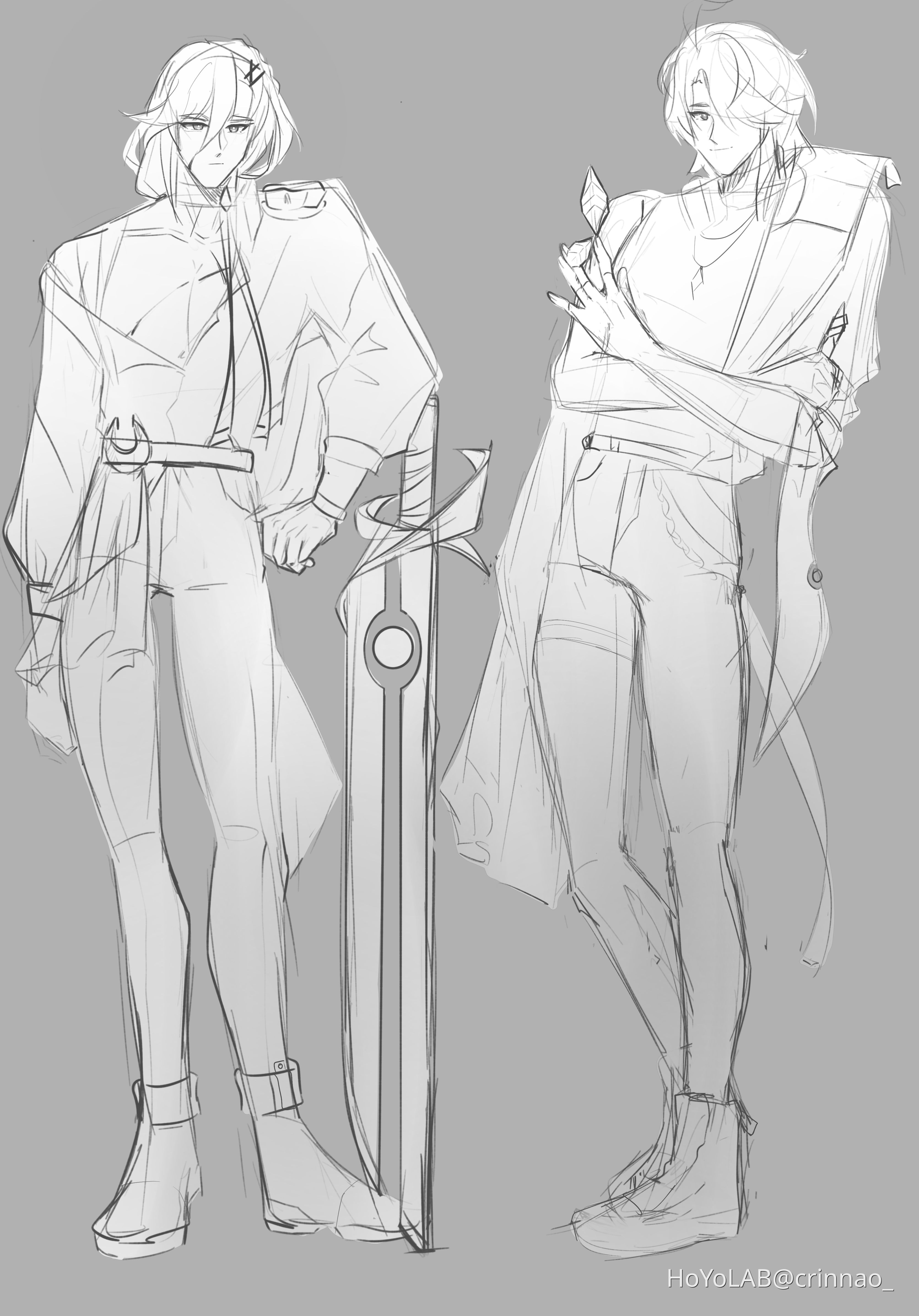Alhaitham x Kaveh except if they were in HSR - character design WIP ...