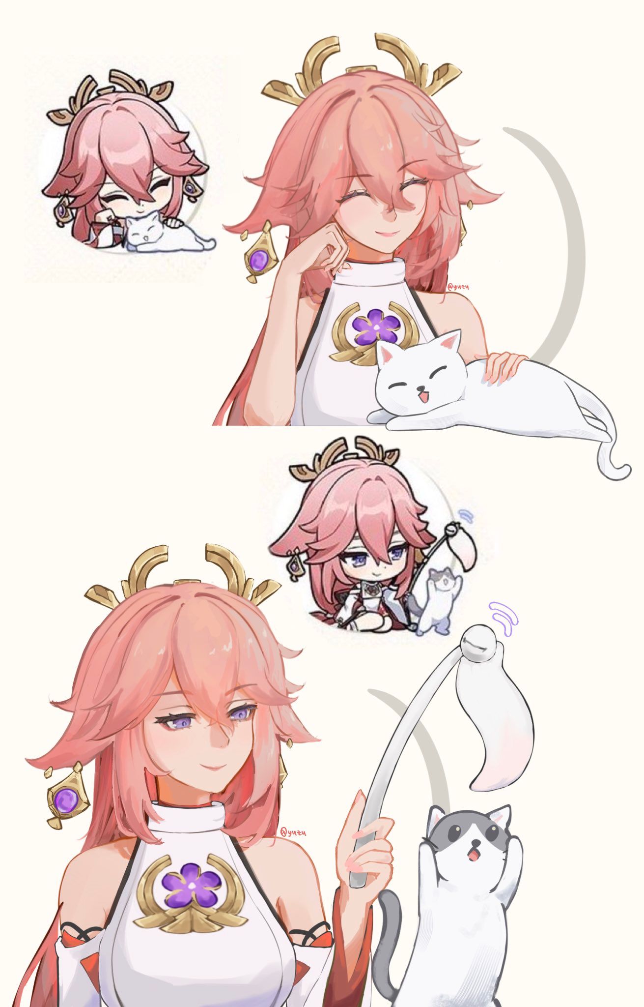 Yae Miko sticker redraw 🐱 Genshin Impact | HoYoLAB